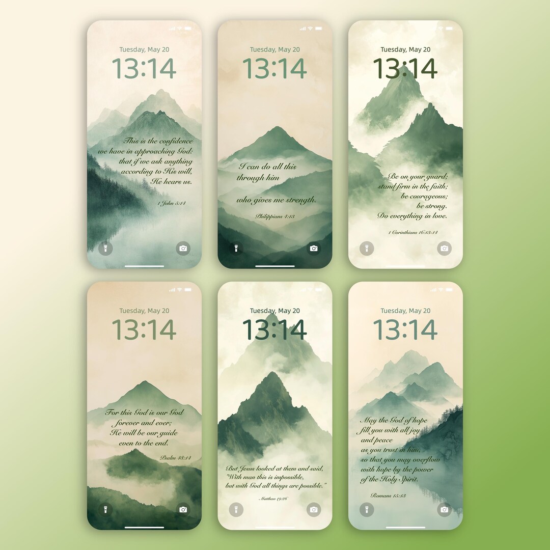 Bible Verse Phone Wallpapers: Christian Scripture Lock Screens (digital ...