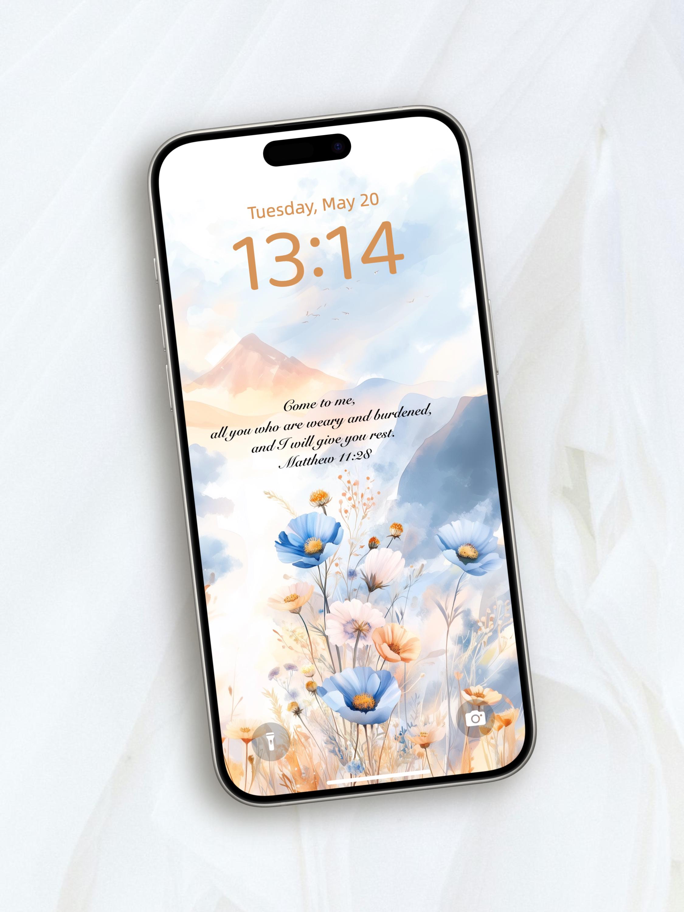 Floral Bible Verse Phone Wallpaper: Christian Scripture Lock Screens ...
