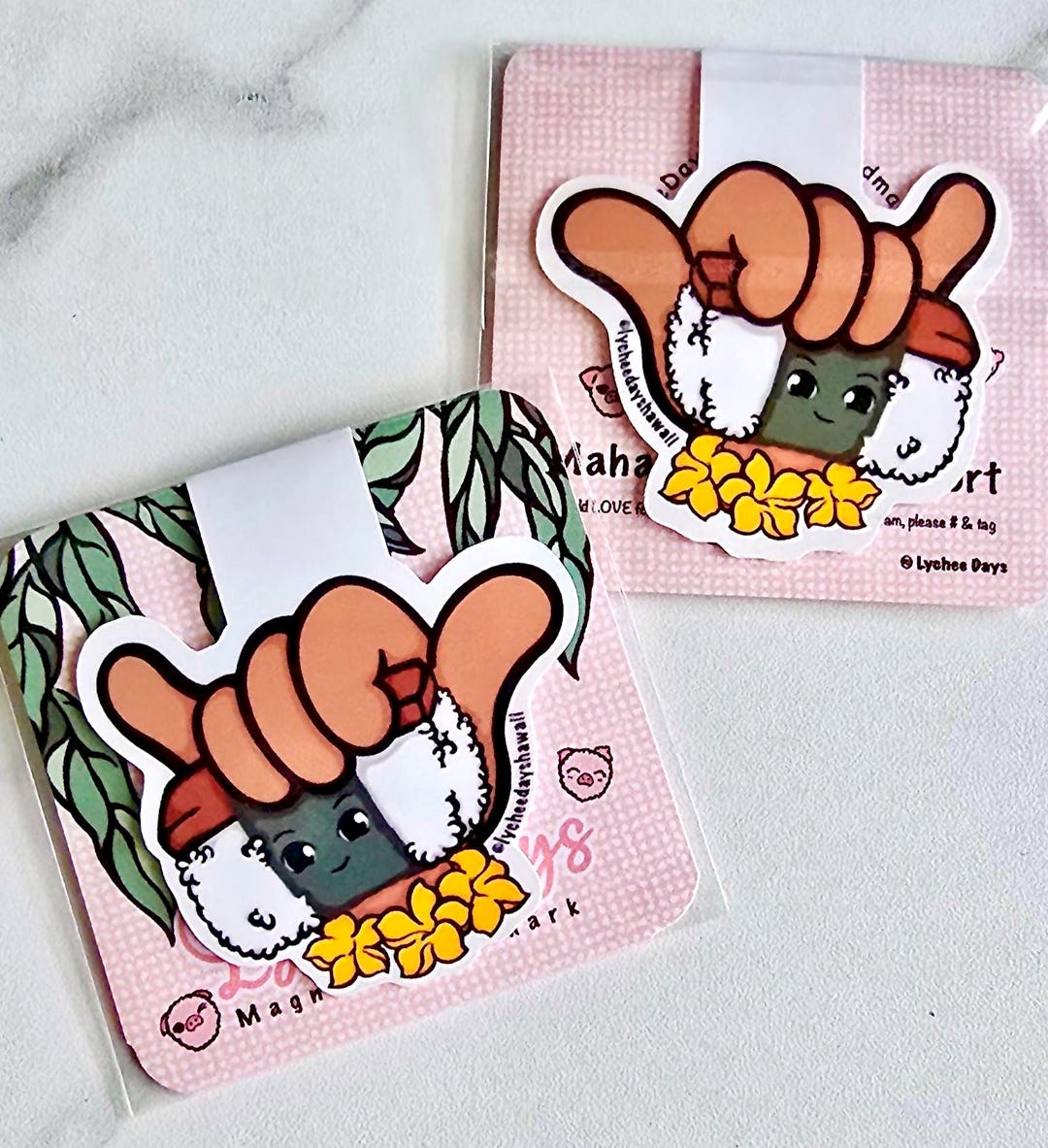 Cute Shaka Holding Musubi Magnetic Bookmark Fun Favor Gift Idea Back to ...