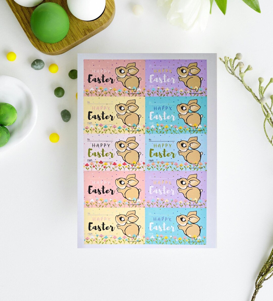 Personalized Easter Bunny Sticker Labels: Goodie Bag Treat Stickers - Etsy