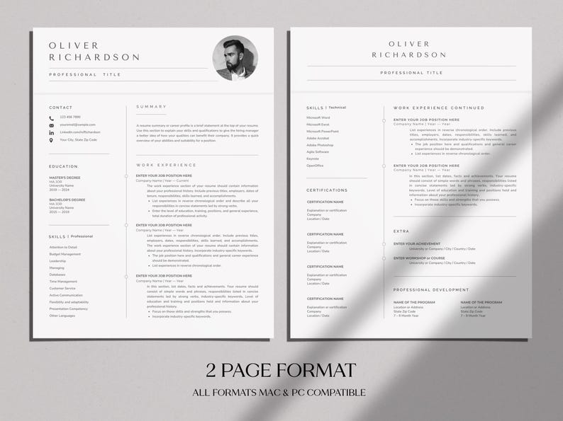 Google Docs Resume Template With Photo | Modern Professional Resume ...