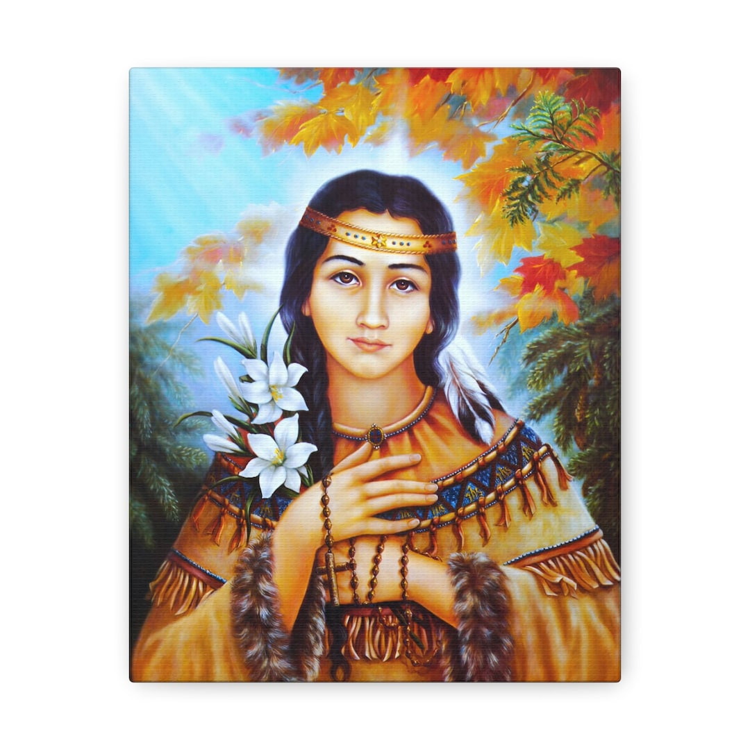 Saint Kateri Tekakwitha Catholic Wallart Gift for Home Altar, Religious ...