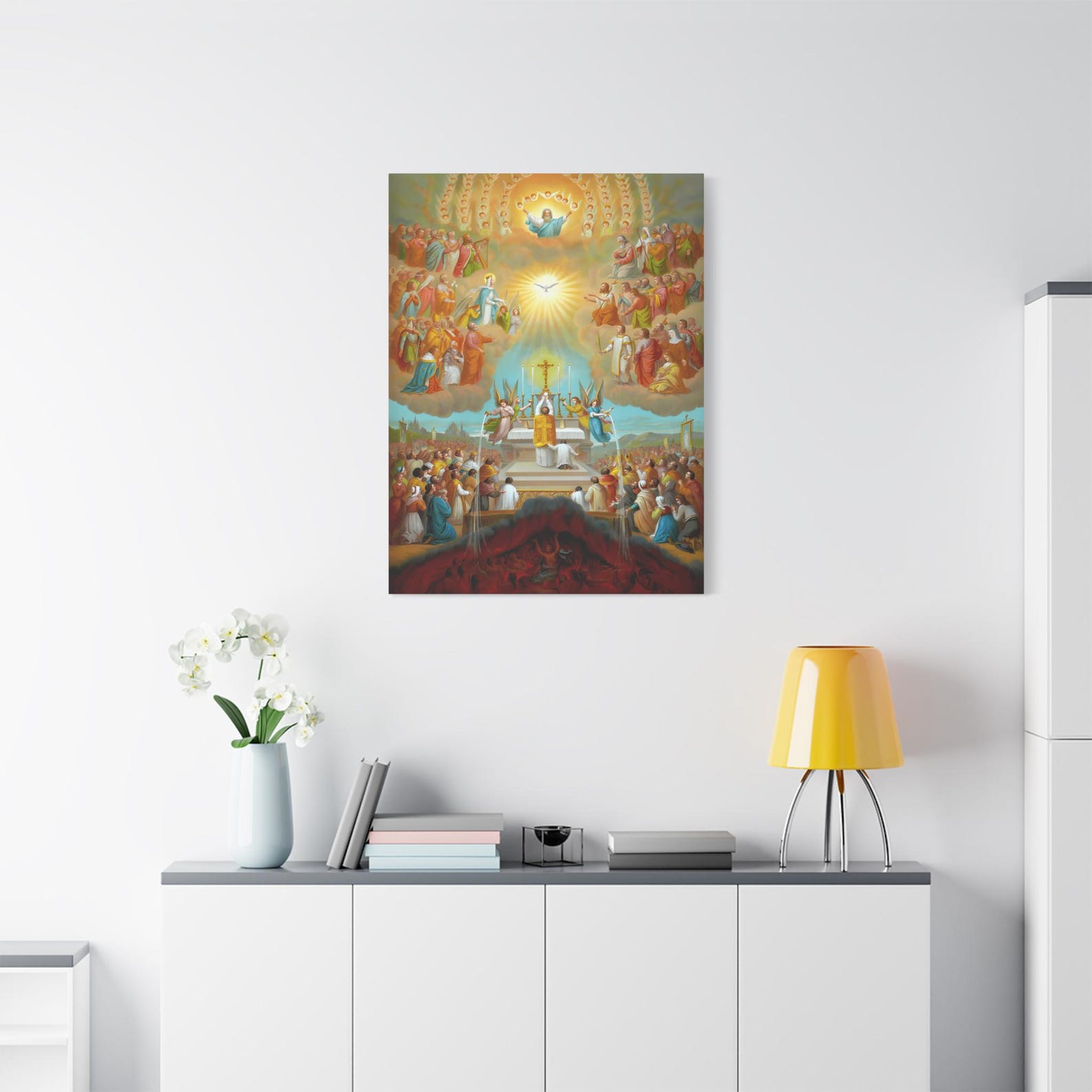 The Communion of the Saints Canvas, Catholic Mass Art, the Mass in ...