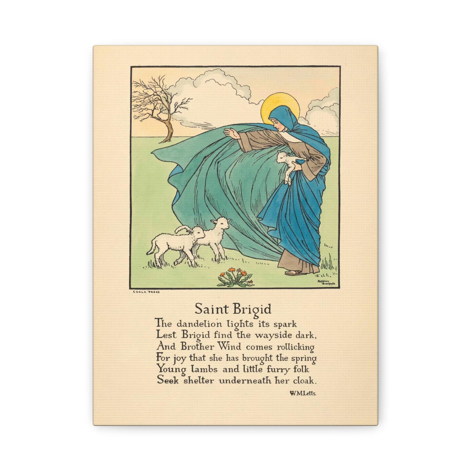 Saint Brigid Catholic Wall Art Poem Confirmation Gift W M Letts ...
