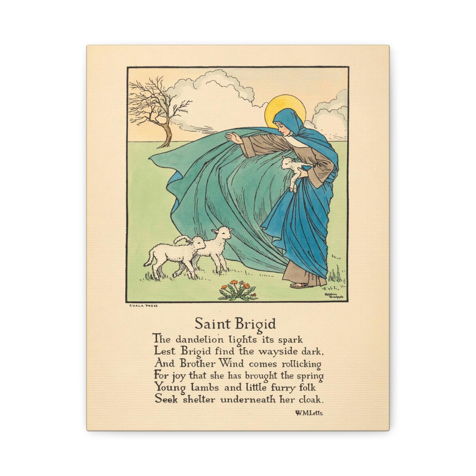 Saint Brigid Catholic Wall Art Poem Confirmation Gift W M Letts ...