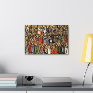 All Saints Day Art in Watercolor Inspiring Canvas Print, Catholic All ...