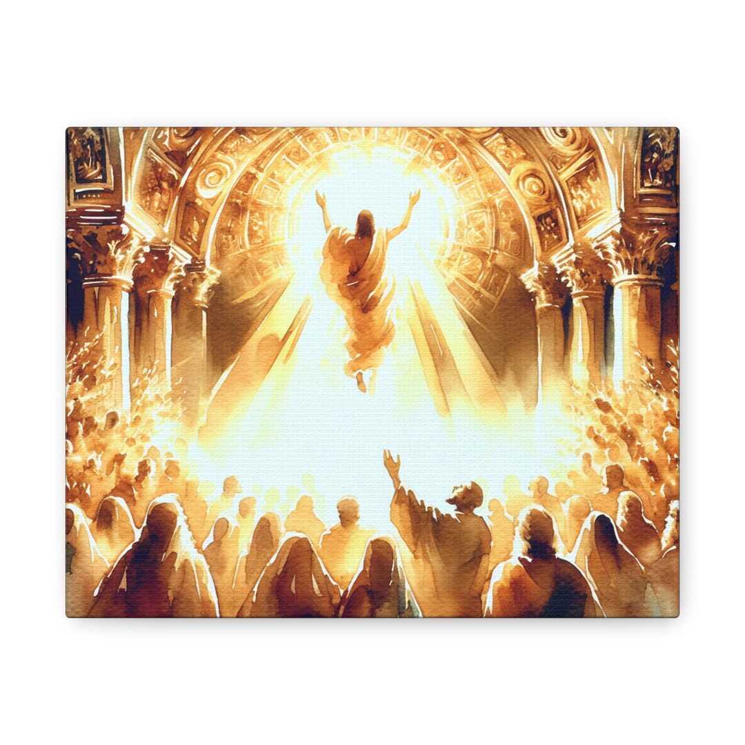 Easter Resurrection Scene, Jesus Ascension Into Heaven, Christian Wall ...