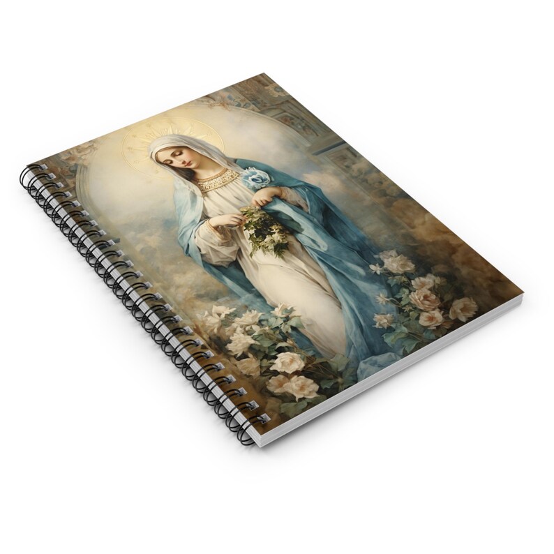 Mary Floral Prayer Journal, Religious Journal, Catholic Notebook ...