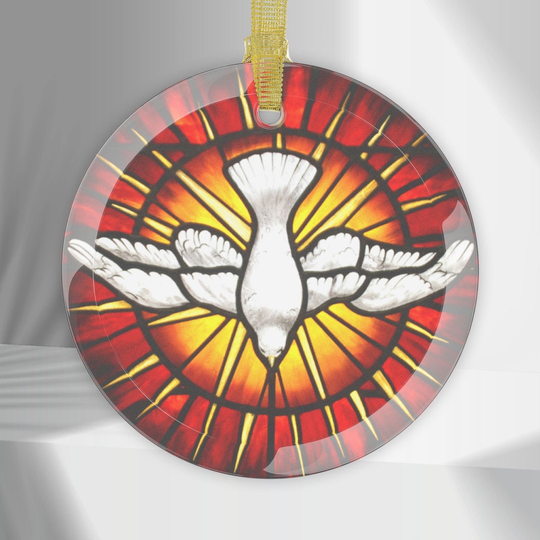St Peter's Basilica Holy Spirit Glass Ornament, Baptism Confirmation ...