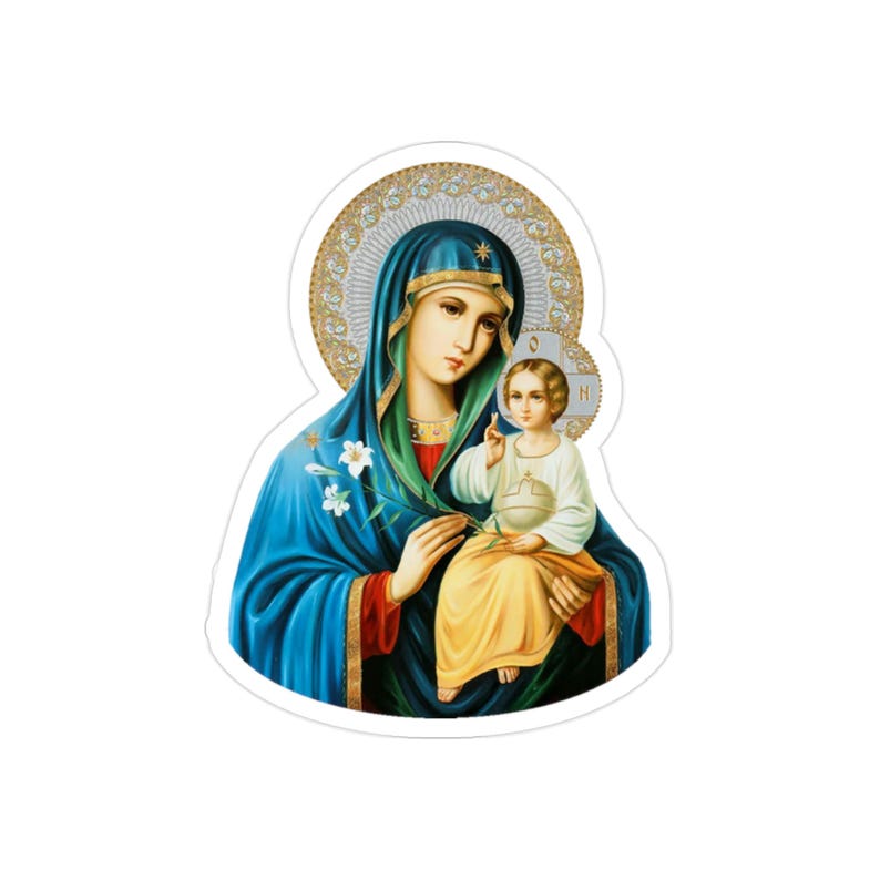 Jesus and Mary Sticker, Catholic Sticker, Jesus Icon, Mary Icon ...