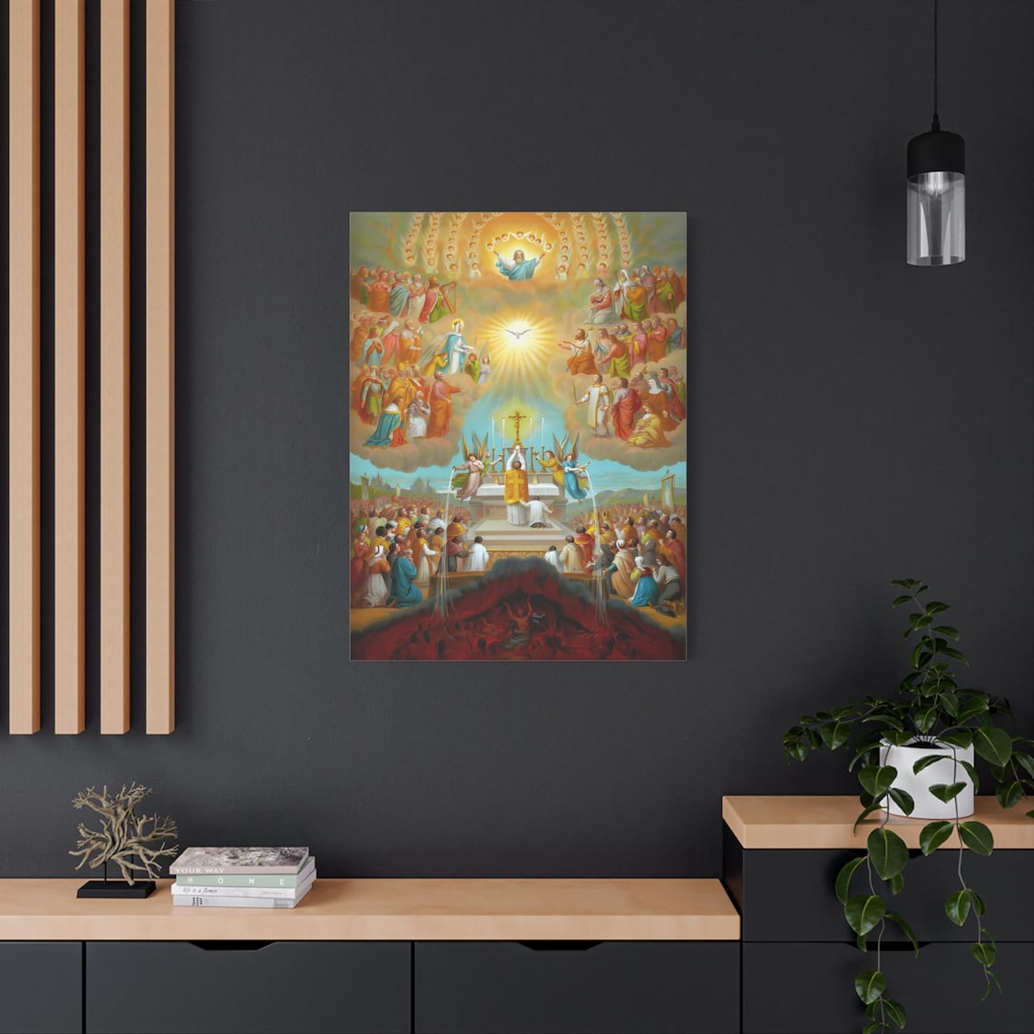 The Communion of the Saints Canvas, Catholic Mass Art, the Mass in ...