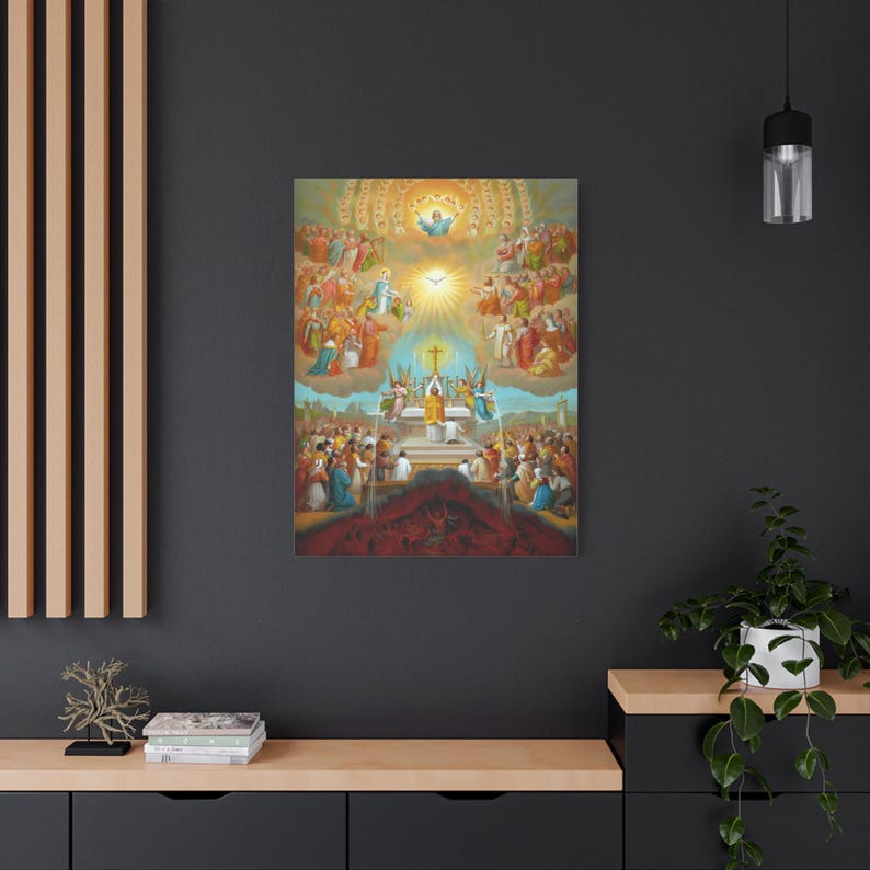 The Communion of the Saints Canvas, Catholic Mass Art, the Mass in ...