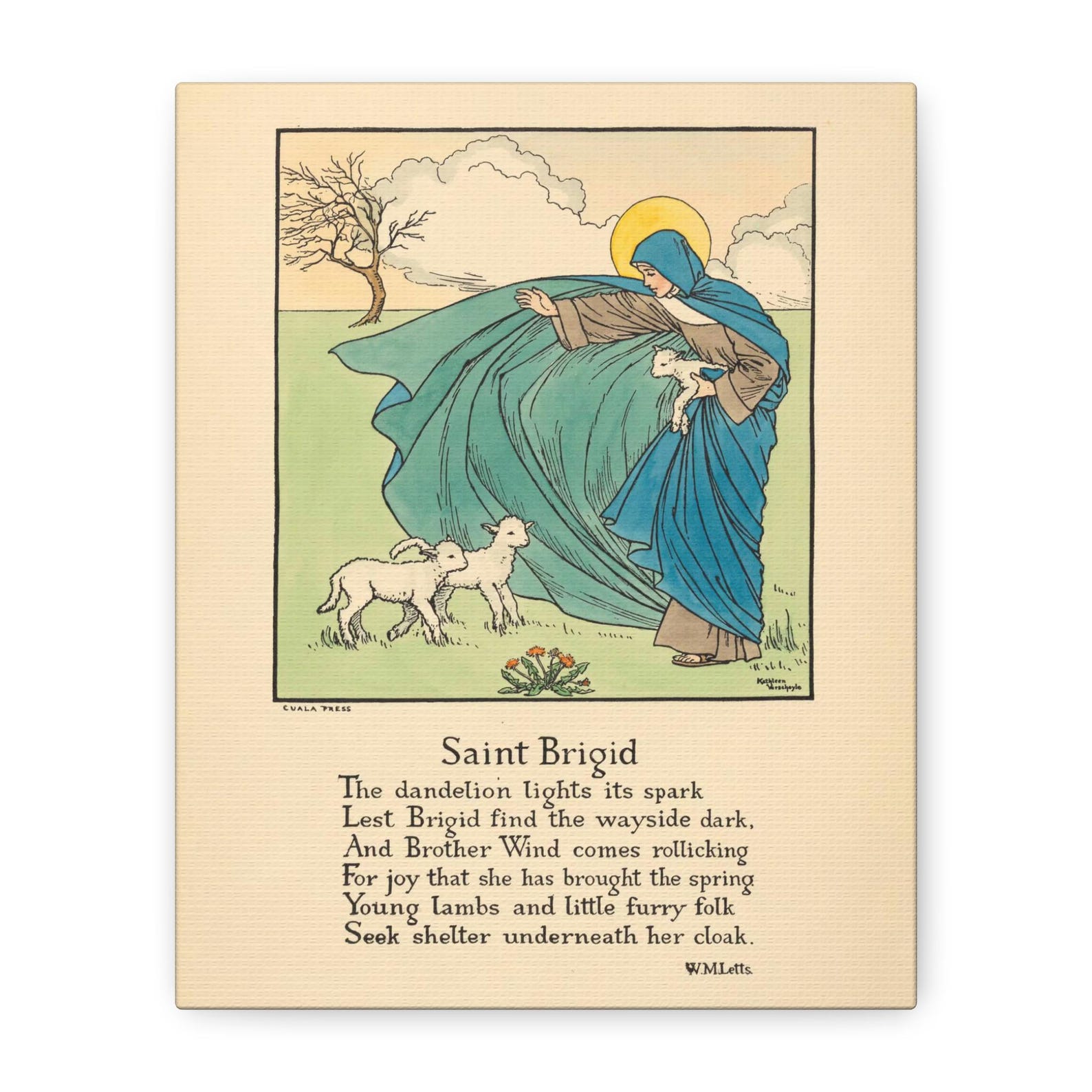 Saint Brigid Catholic Wall Art Poem Confirmation Gift W M Letts ...