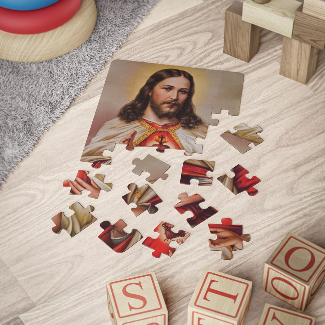 Sacred Heart of Jesus Catholic Kids' Puzzle Featuring, Religious Gift ...