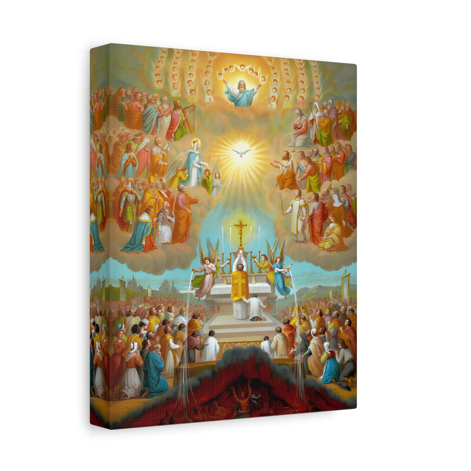 The Communion of the Saints Canvas, Catholic Mass Art, the Mass in ...