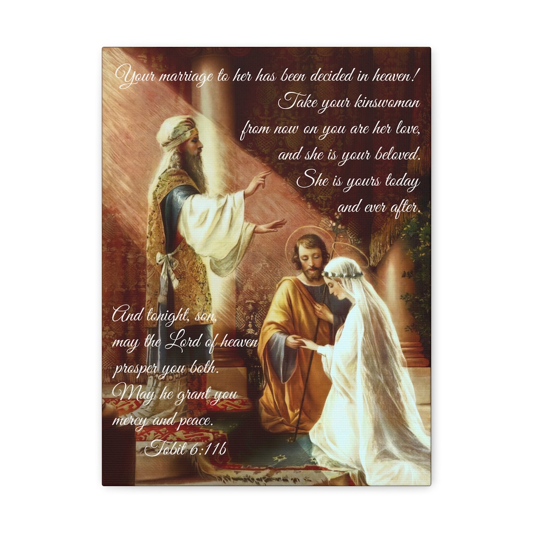 Custom Catholic Wedding Canvas Gift Old Testament Reading, St Joseph ...