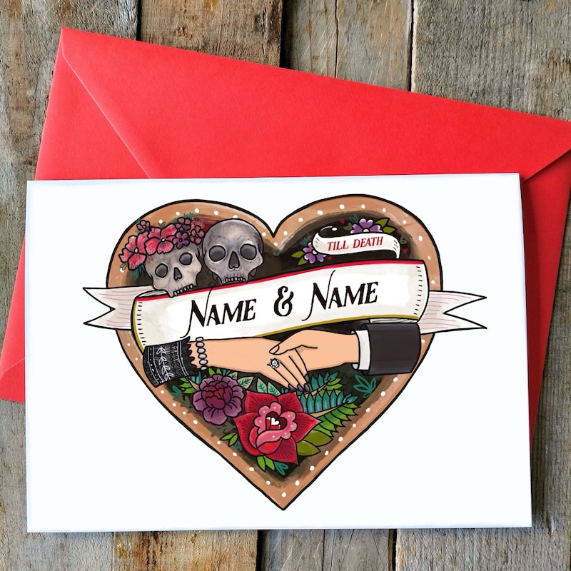 Gothic Wedding Card - Etsy UK
