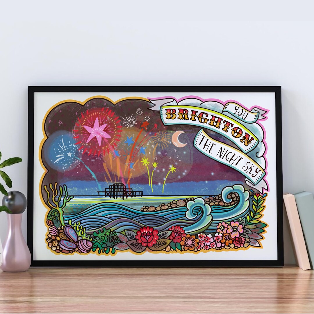 Brighton West Pier Art Print: Beach House Decor - Etsy