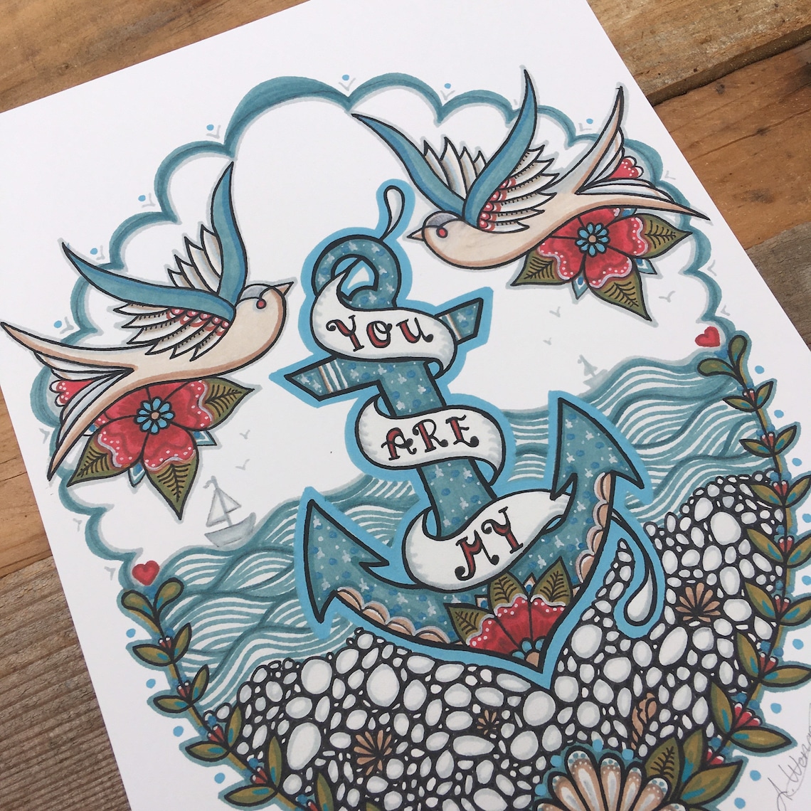 You Are My Anchor Nautical Art Print. A4 or A3 Print - Etsy