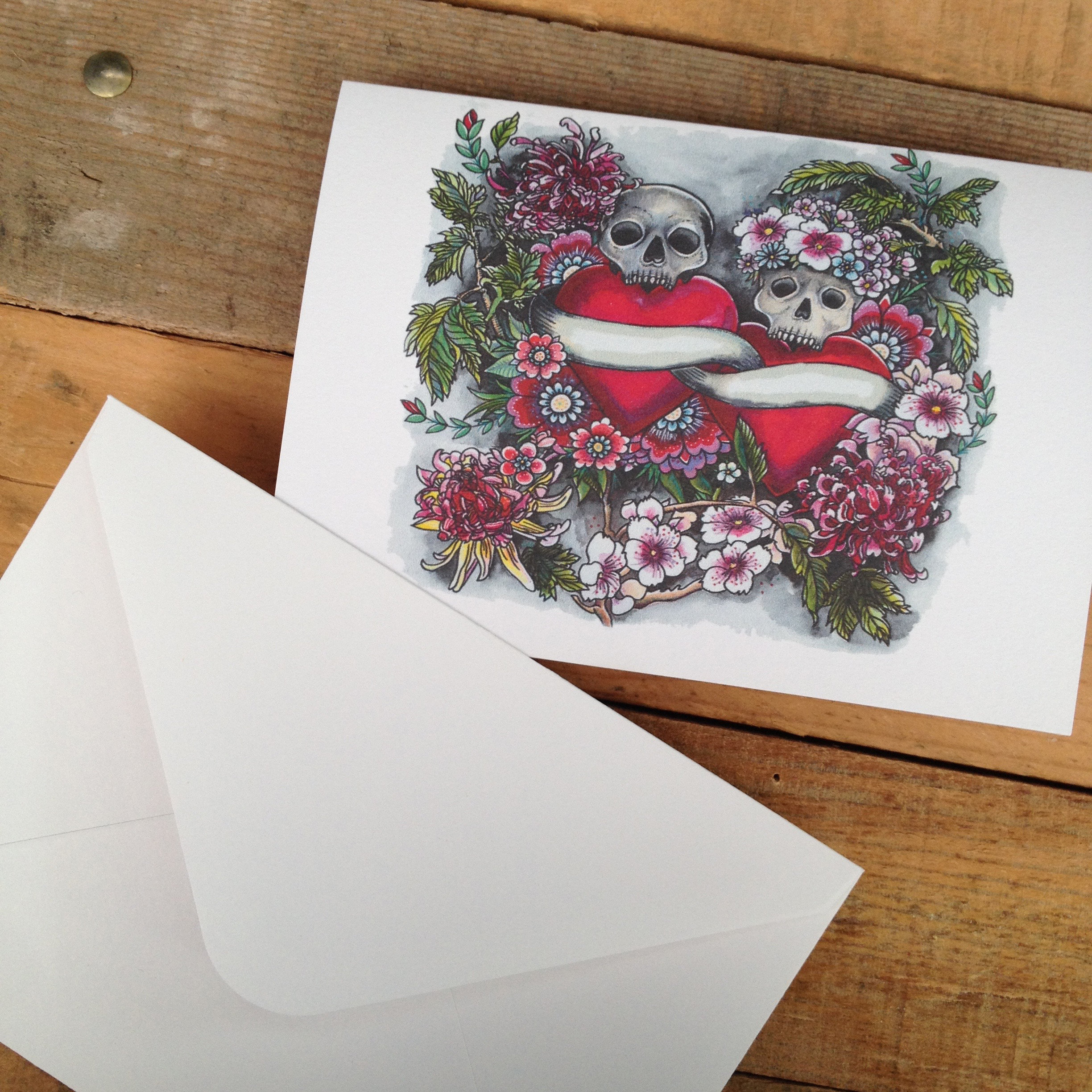 Personalised Skull Card Wedding Valentines Day Add Your | Etsy UK