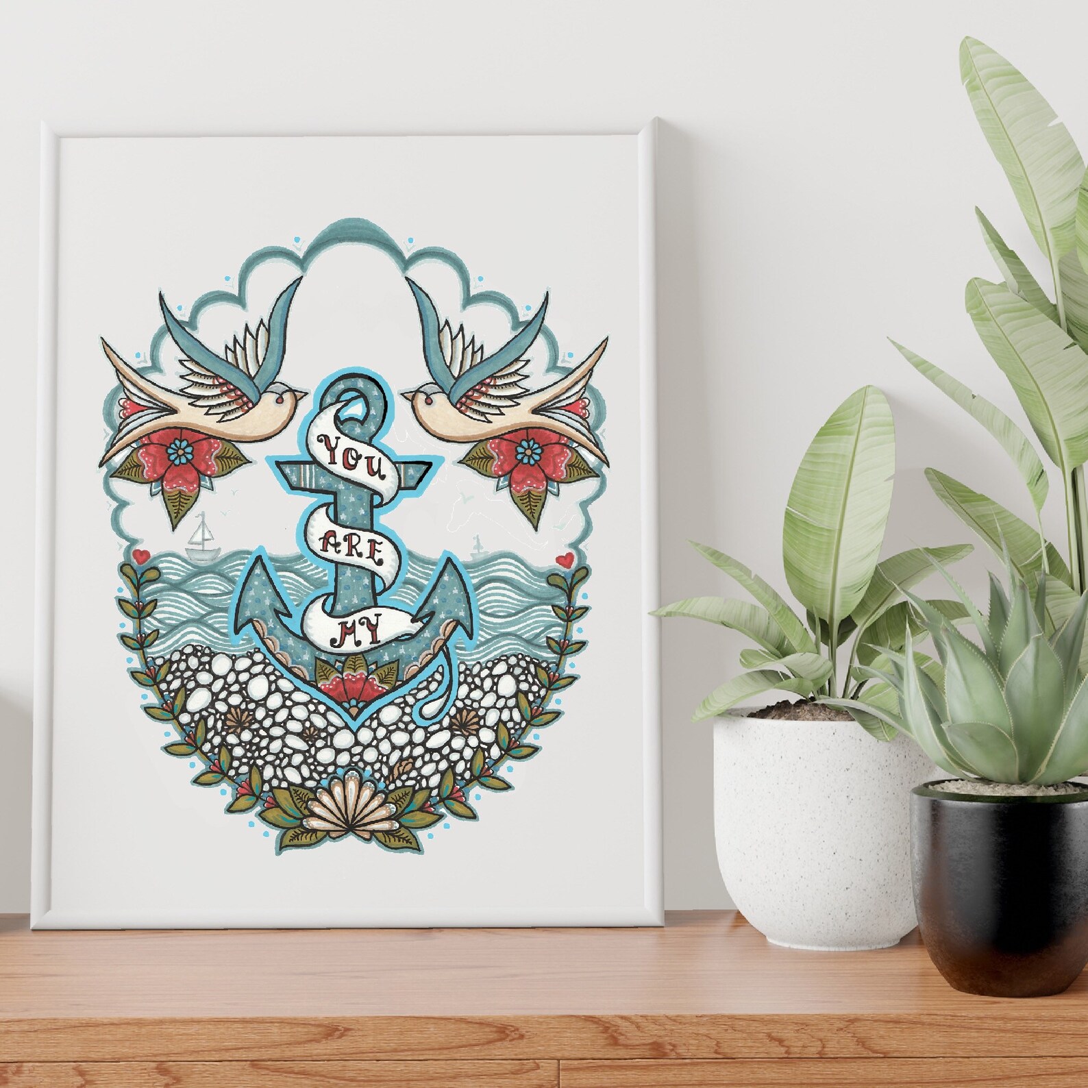 You Are My Anchor Nautical Art Print. A4 or A3 Print | Etsy
