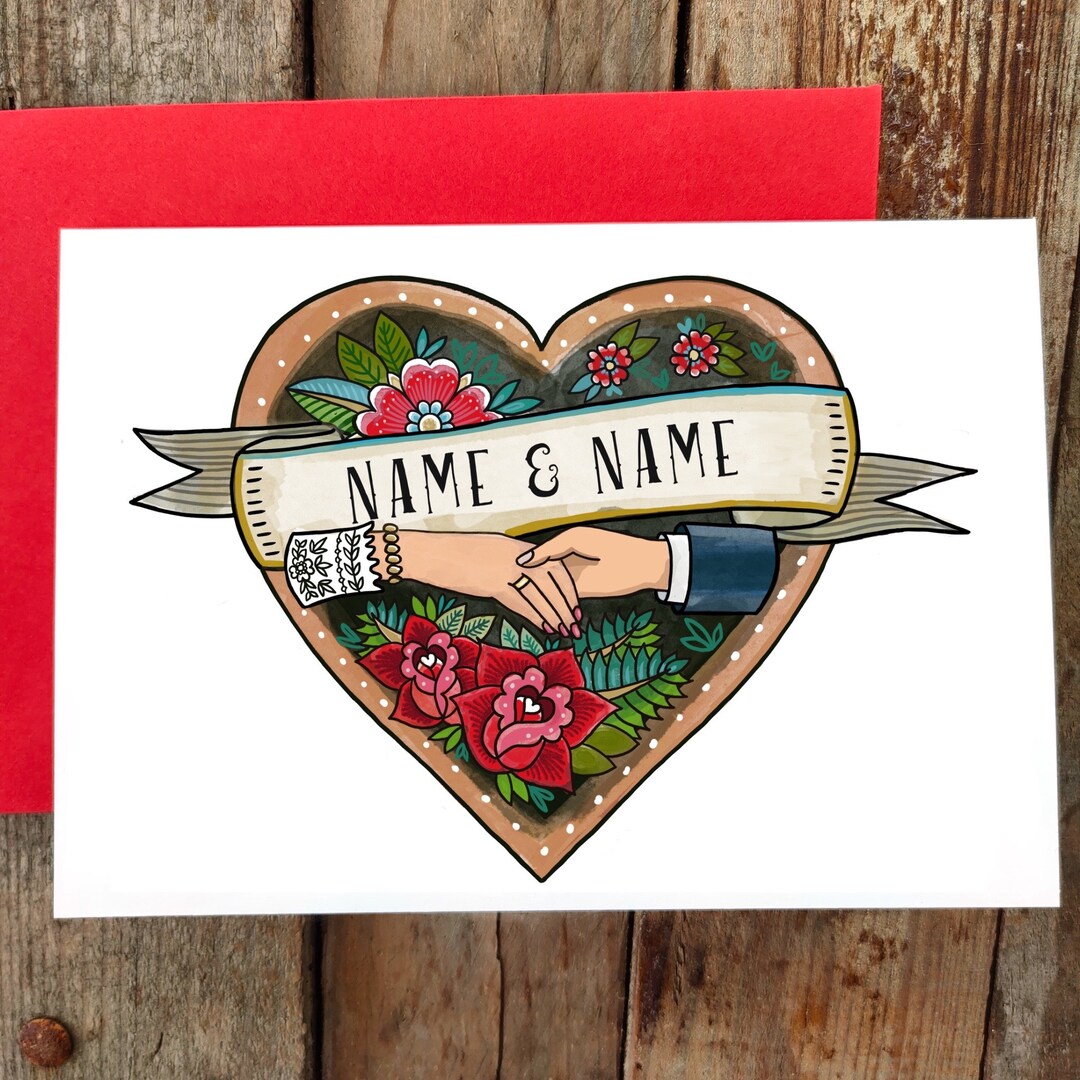 Personalised Couple Card, Wedding Card, Engagement Card, Valentines Day ...
