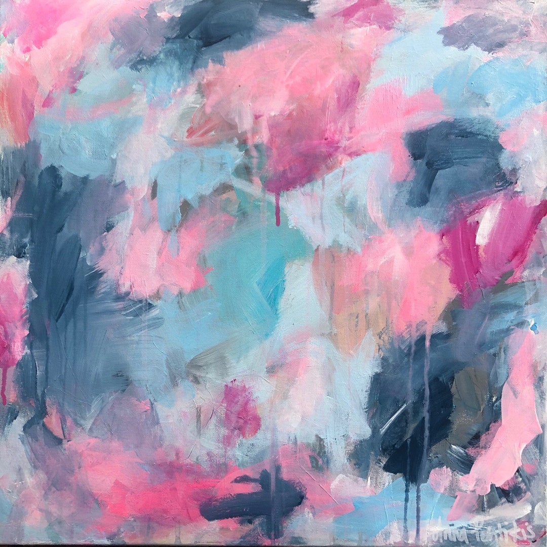 Silver Linings Original Painting, Abstract Art, Painted Canvas ...