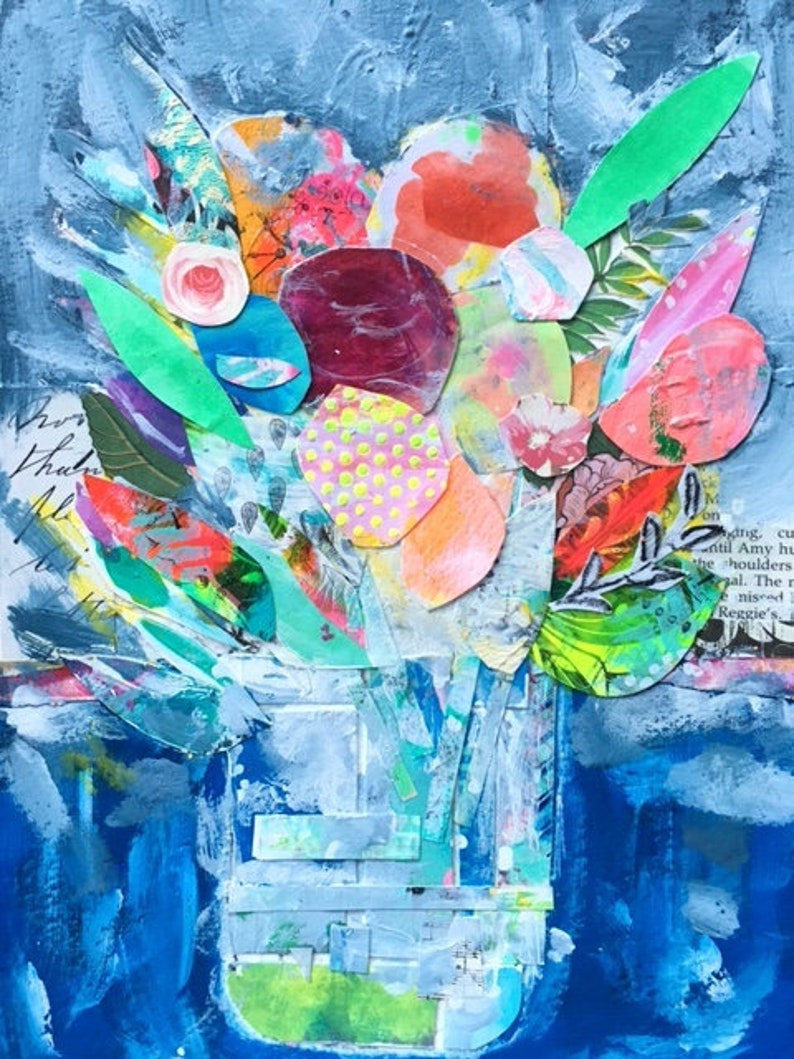 Original Painted Paper Collage Art Kit Art Journal Artwork - Etsy