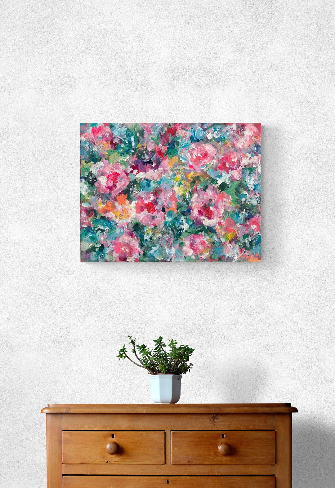 Floral Fiesta Vibrant Abstract Expressionist Original Flower Painting ...