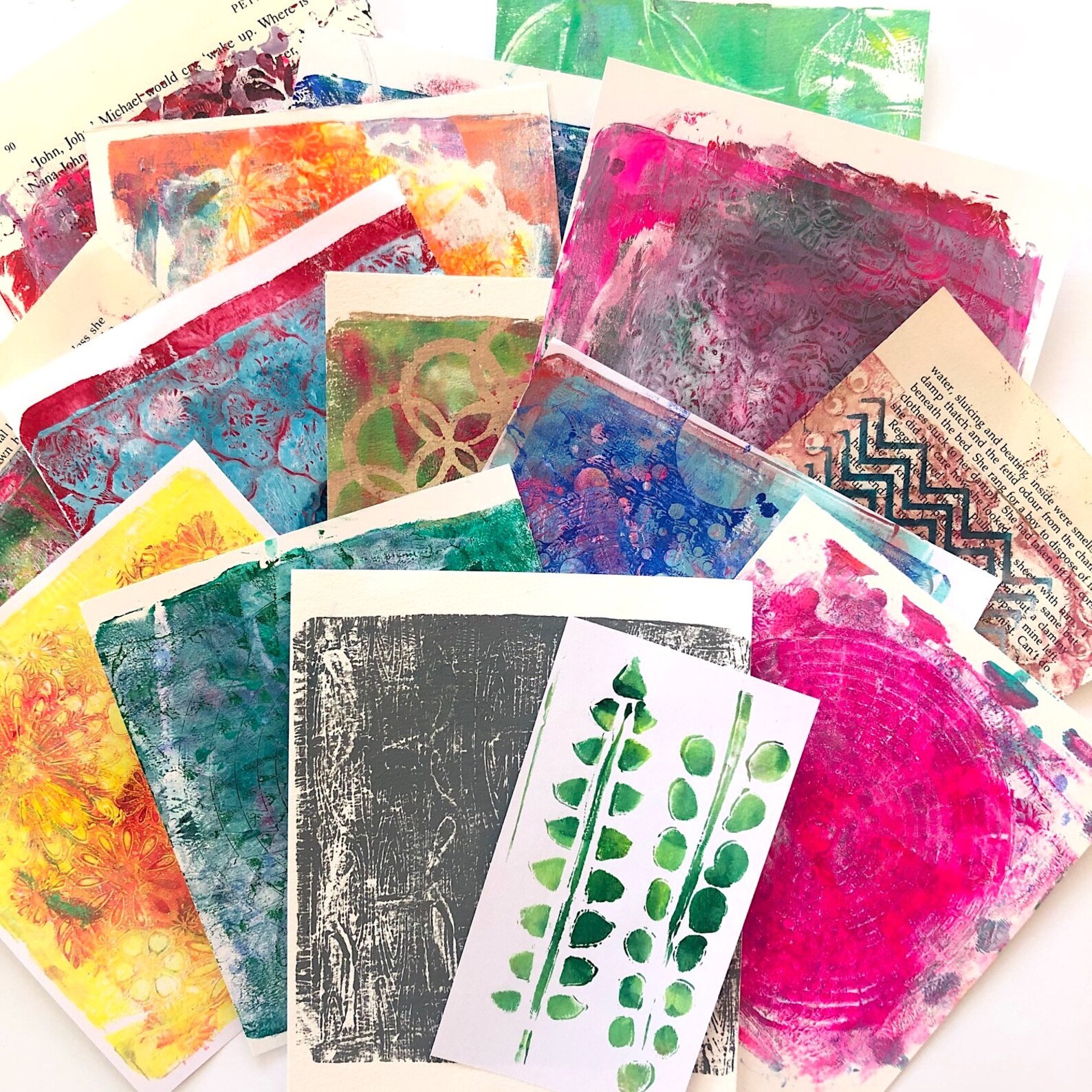Original Gelli Art Prints - Monoprint Ideal for Collage, Art ...