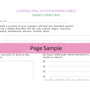 Connecting to Your Inner Child Workbook Printable, Worksheets for Inner ...
