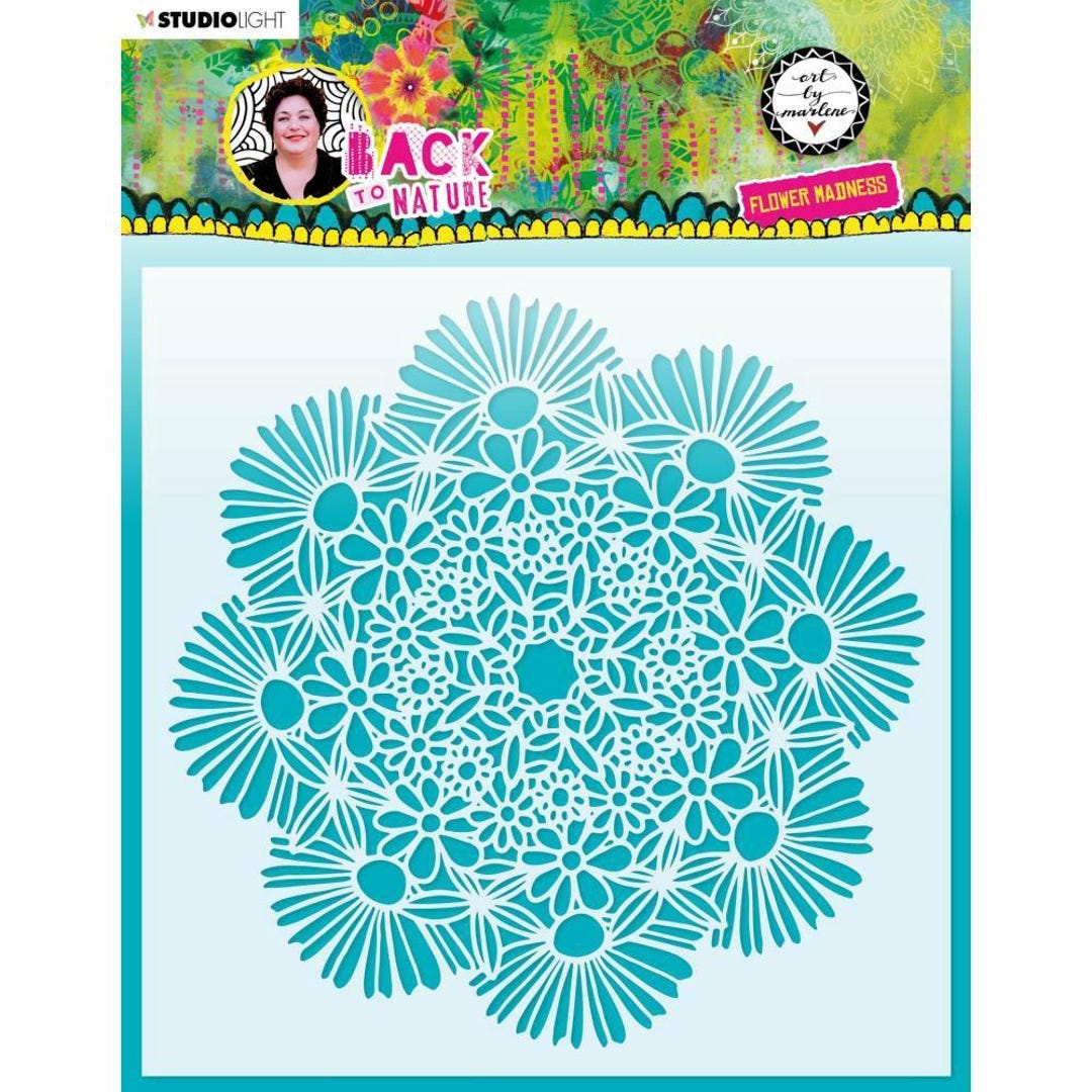 Studio Light Back to Nature Stencil - Flower Madness by Marlene - Etsy