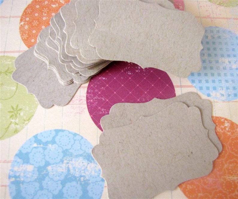 Kraft Cardstock Scalloped Frame Label Gift Tags Christmas - Etsy