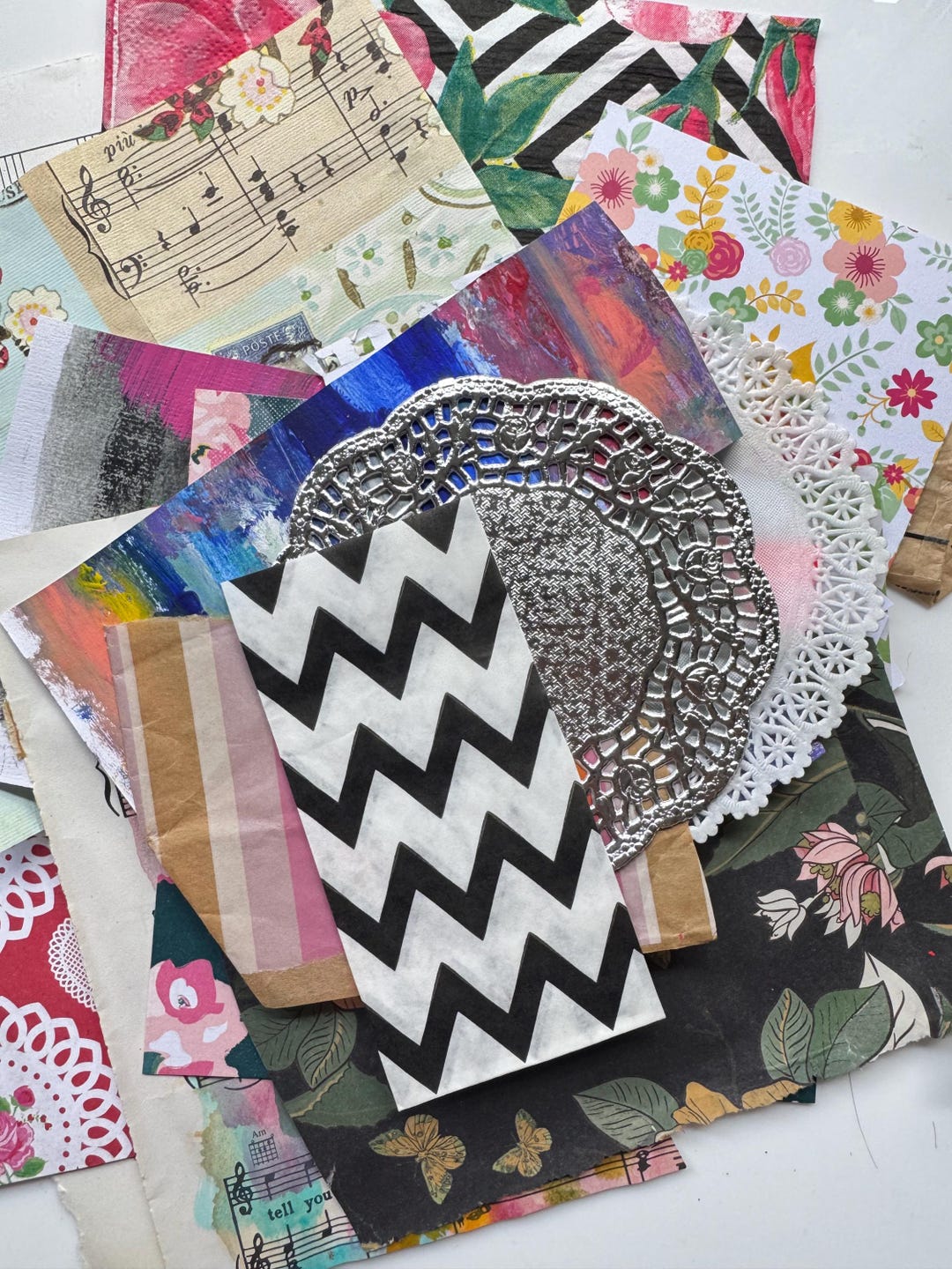 Collage Kit, Create Your Own Floral Art on Canvas, Mixed Media Art ...