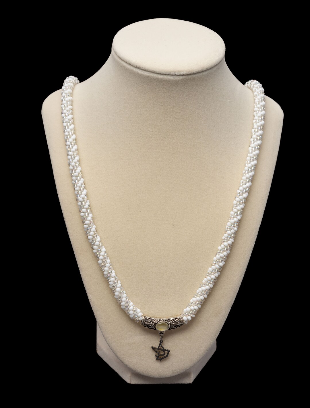 Obatala 8 Strand Beaded Kumihimo Eleke / Collar Santeria Lucumi Ifa ...