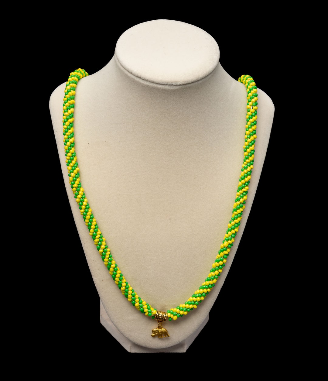 Orula 8 Strand Beaded Kumihimo Eleke / Collar Santeria Lucumi Ifa ...