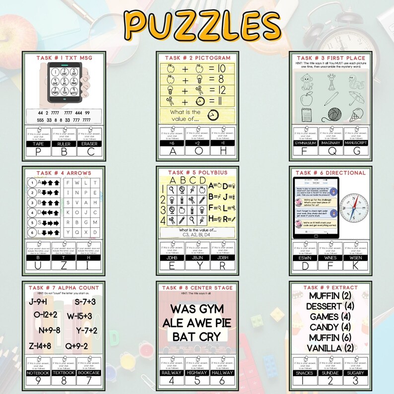 Back-to-school Escape Room for Kids. School Escape Room Kit. Printable ...