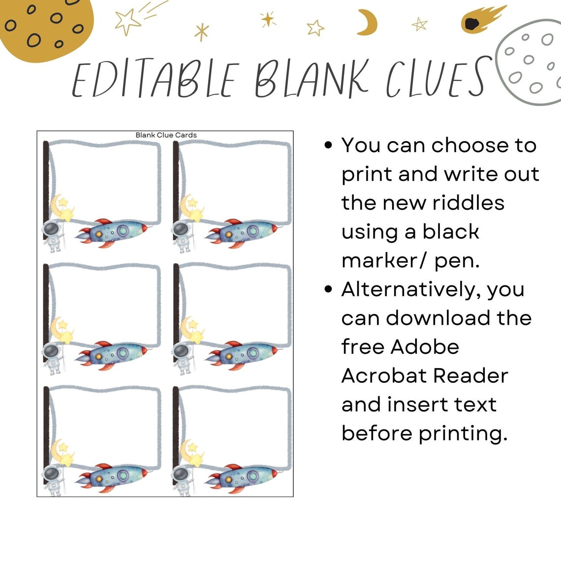 Indoor Space Scavenger Hunt. Printable Game for Family Game Nights ...