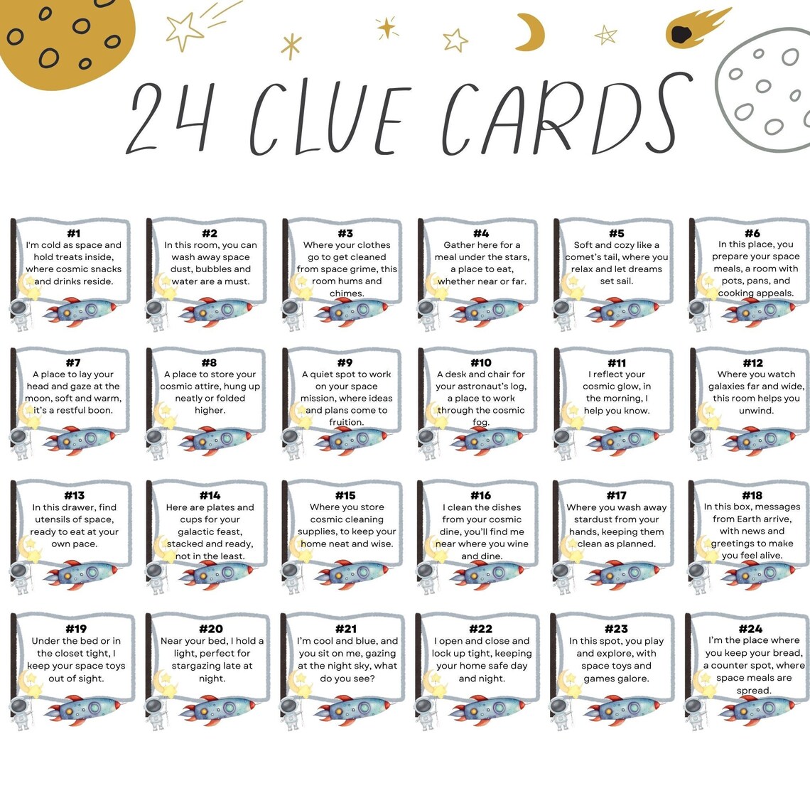 Indoor Space Scavenger Hunt. Printable Game for Family Game Nights ...