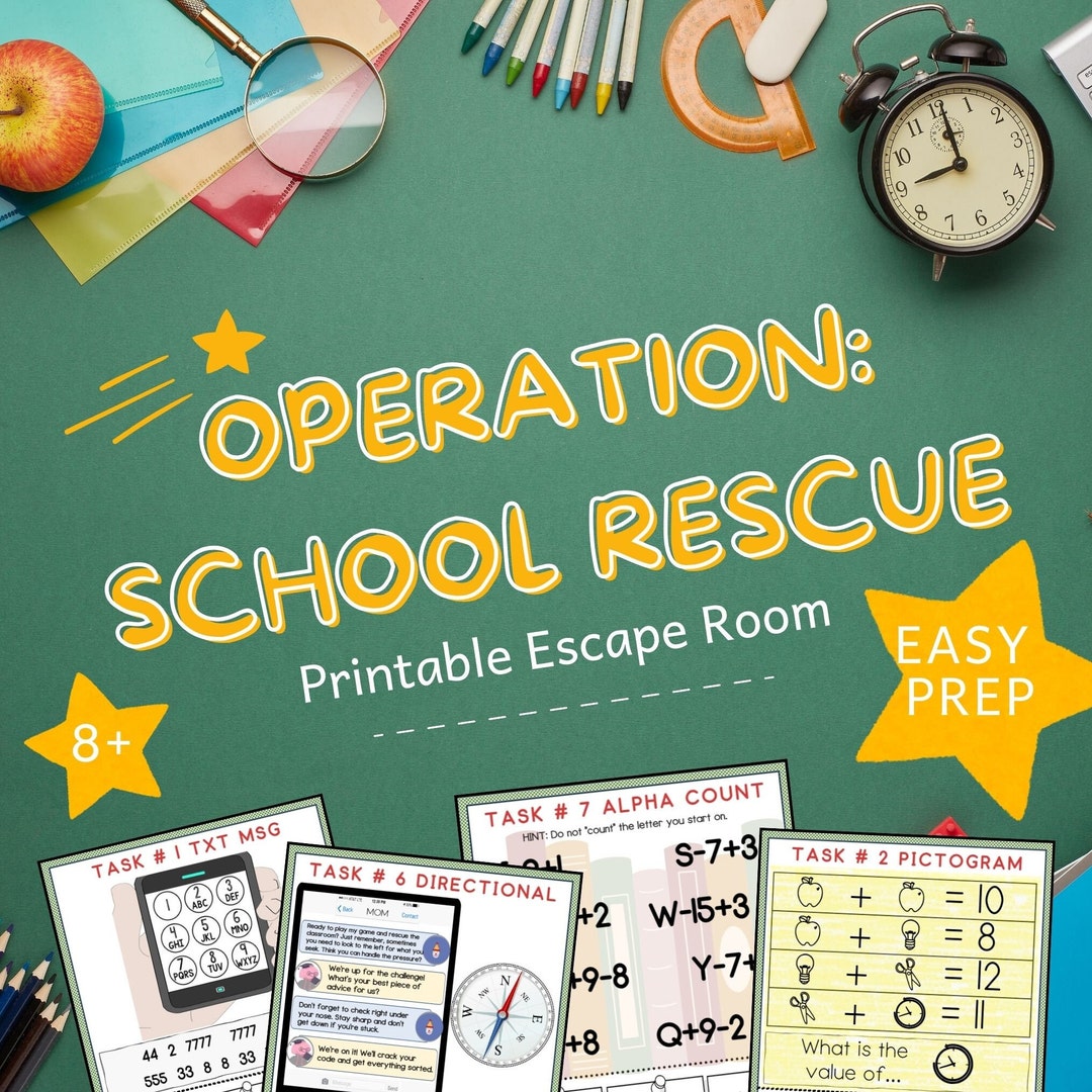 Back-to-school Escape Room for Kids. School Escape Room Kit. Printable ...