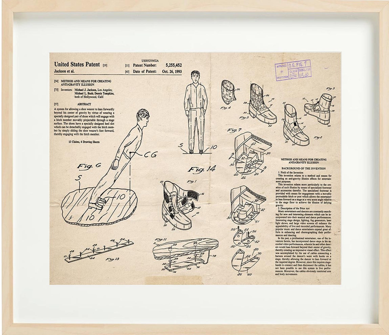 MICHAEL JACKSON 1993 Patent Print Smooth Criminal Video Anti-gravity ...