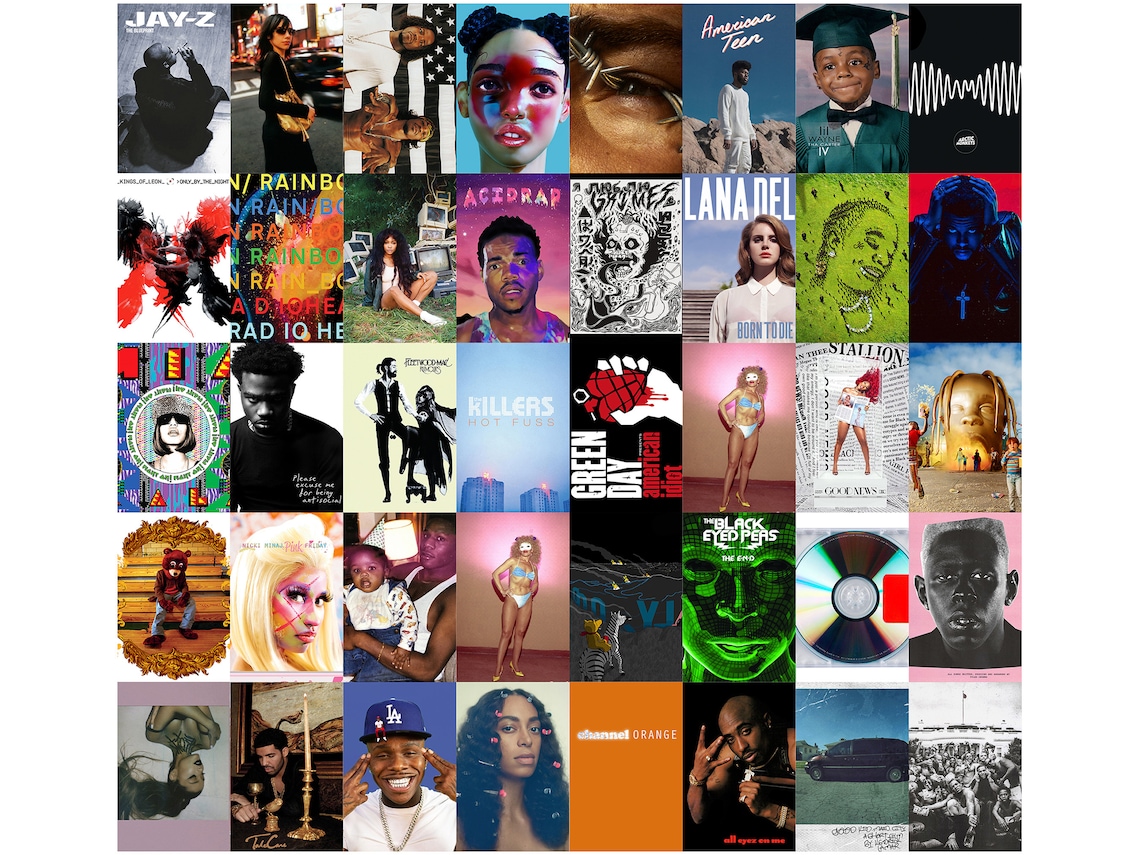 Album Cover Wall Collage Kit, Album Cover Collage Kit, Music Collage ...