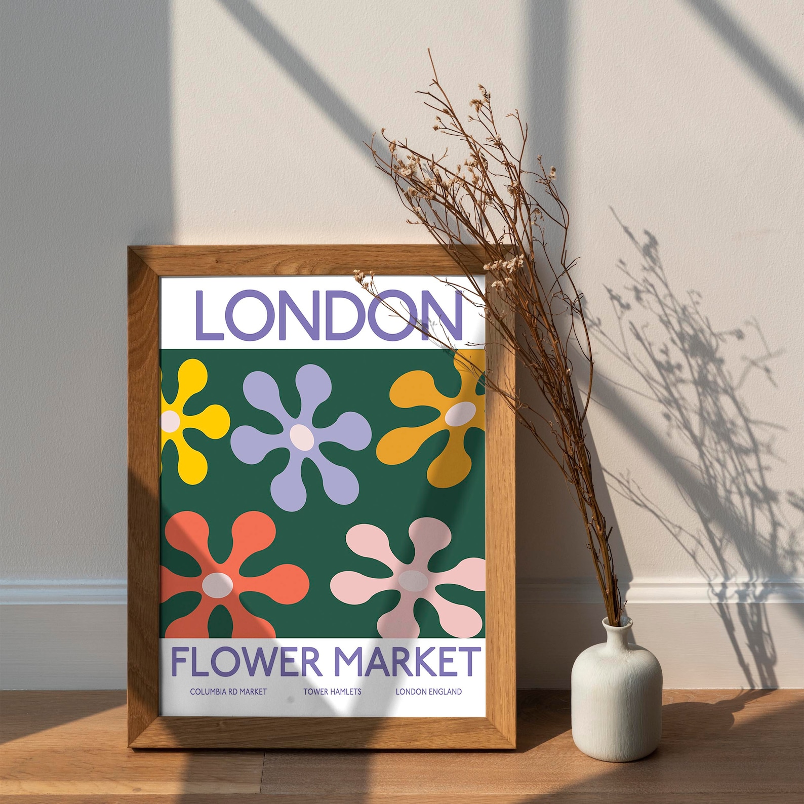 London Flower Market Poster L Printable Wall Art Flower Market Print L ...