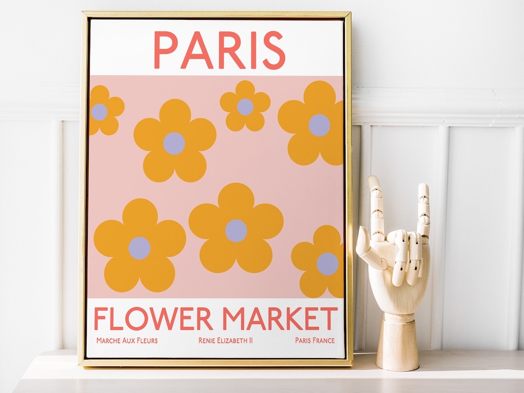 Paris Flower Market Poster L Printable Wall Art | Flower Market Print L ...