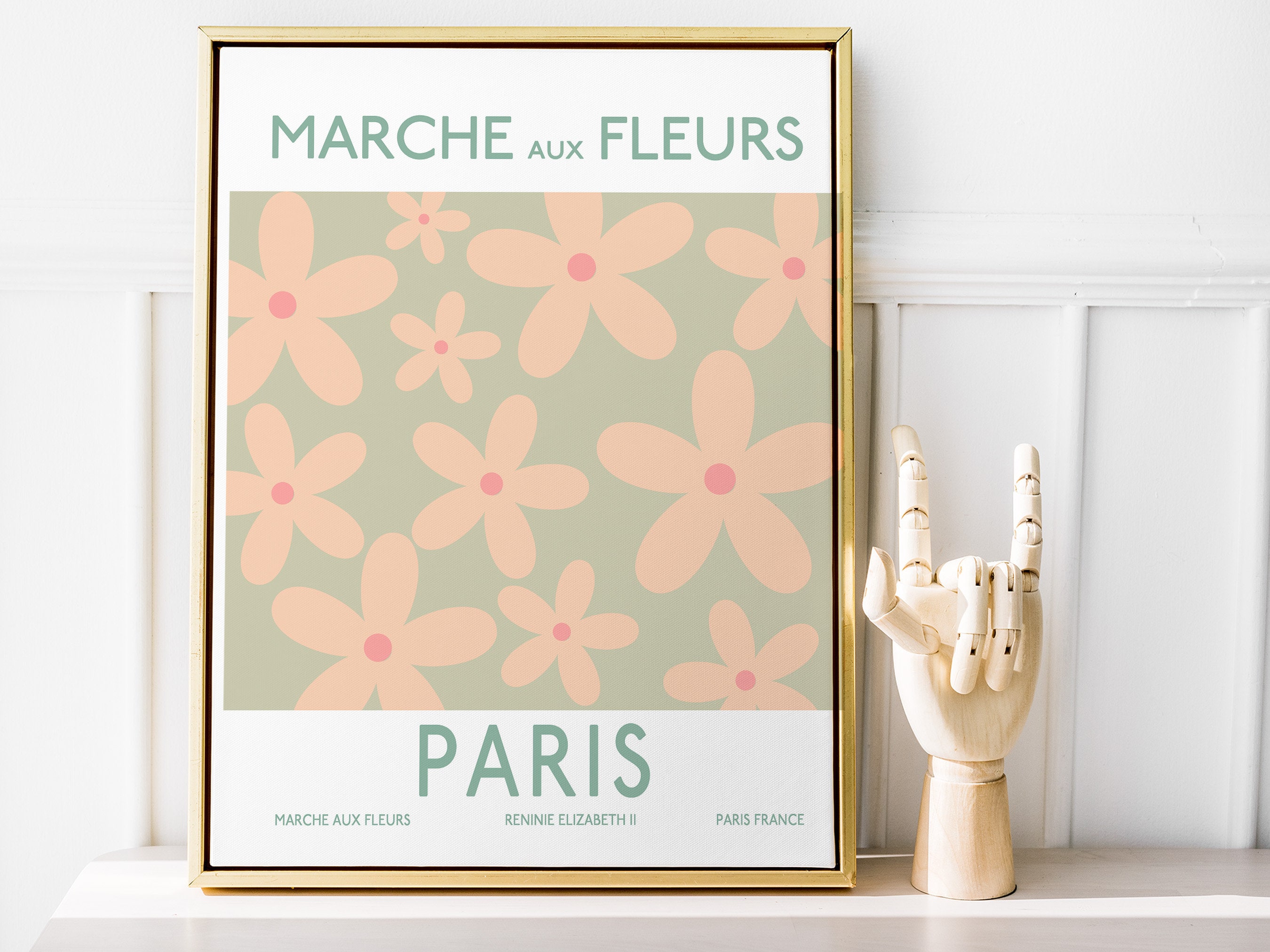 Paris flower market poster l printable wall art Flower - Etsy 日本