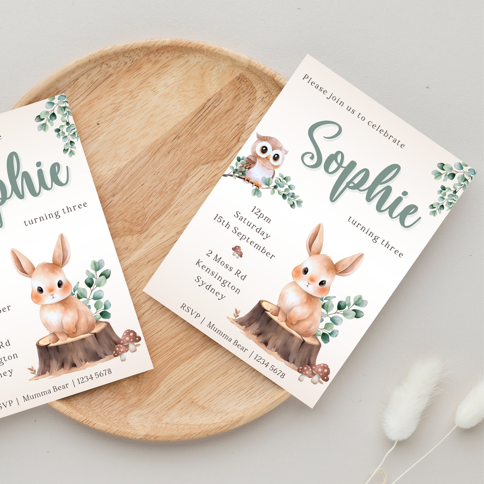 Editable Woodland Animals Birthday Invitation Forest Theme Party Invite ...