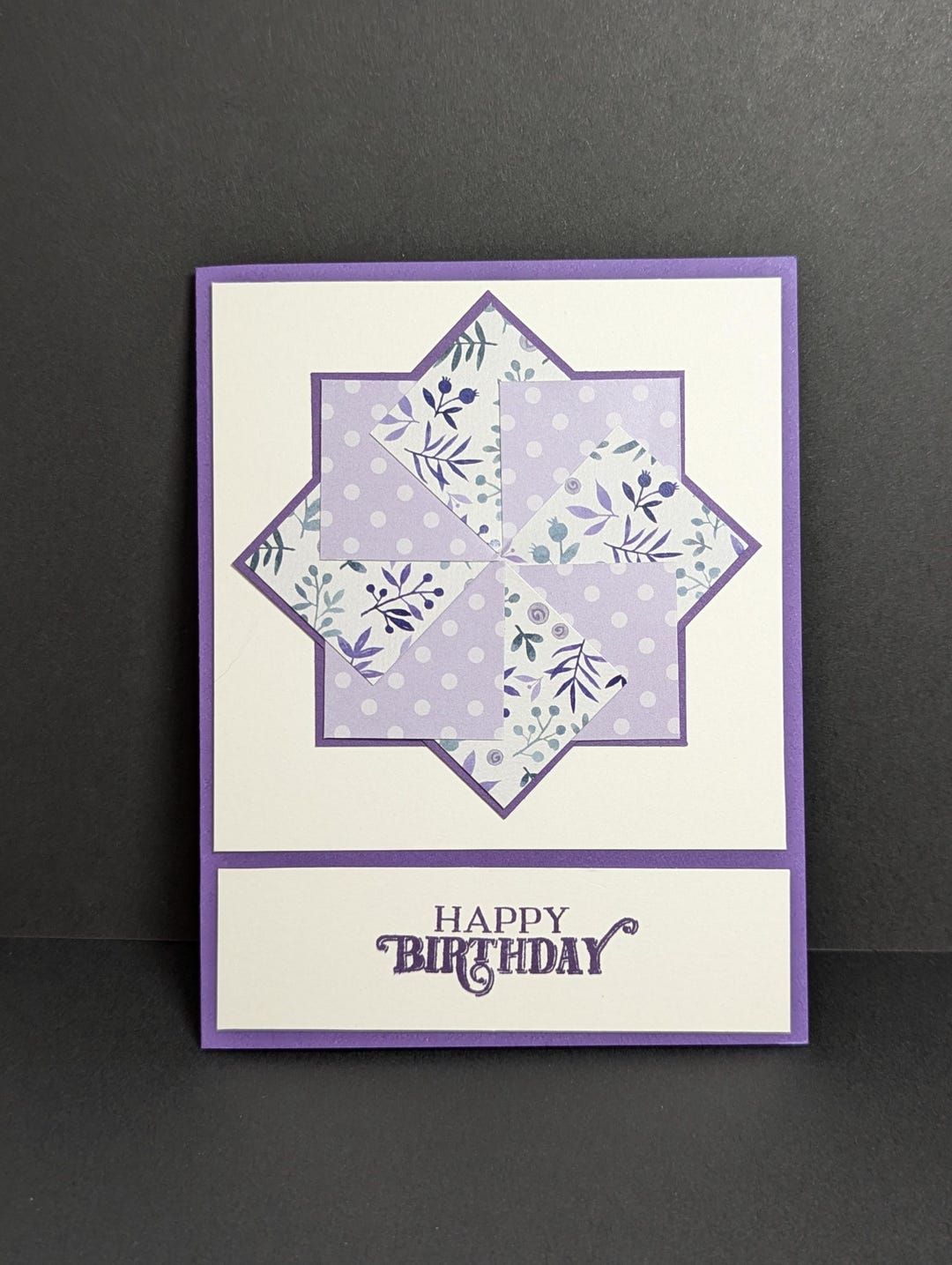 Happy Birthday Card Pinwheel Leaves - Etsy