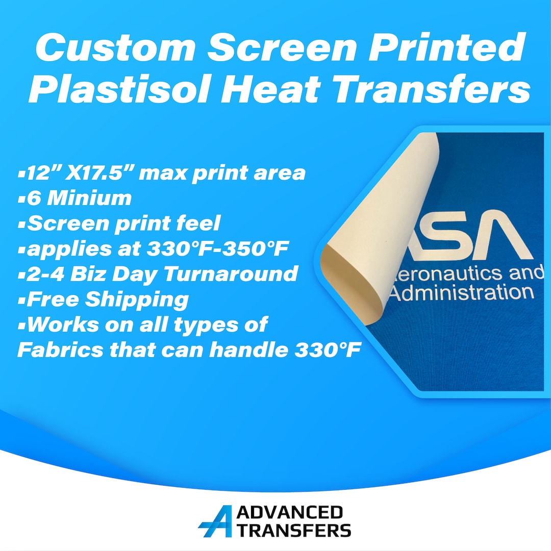 Custom Screen-printed Plastisol Heat Transfers - Etsy