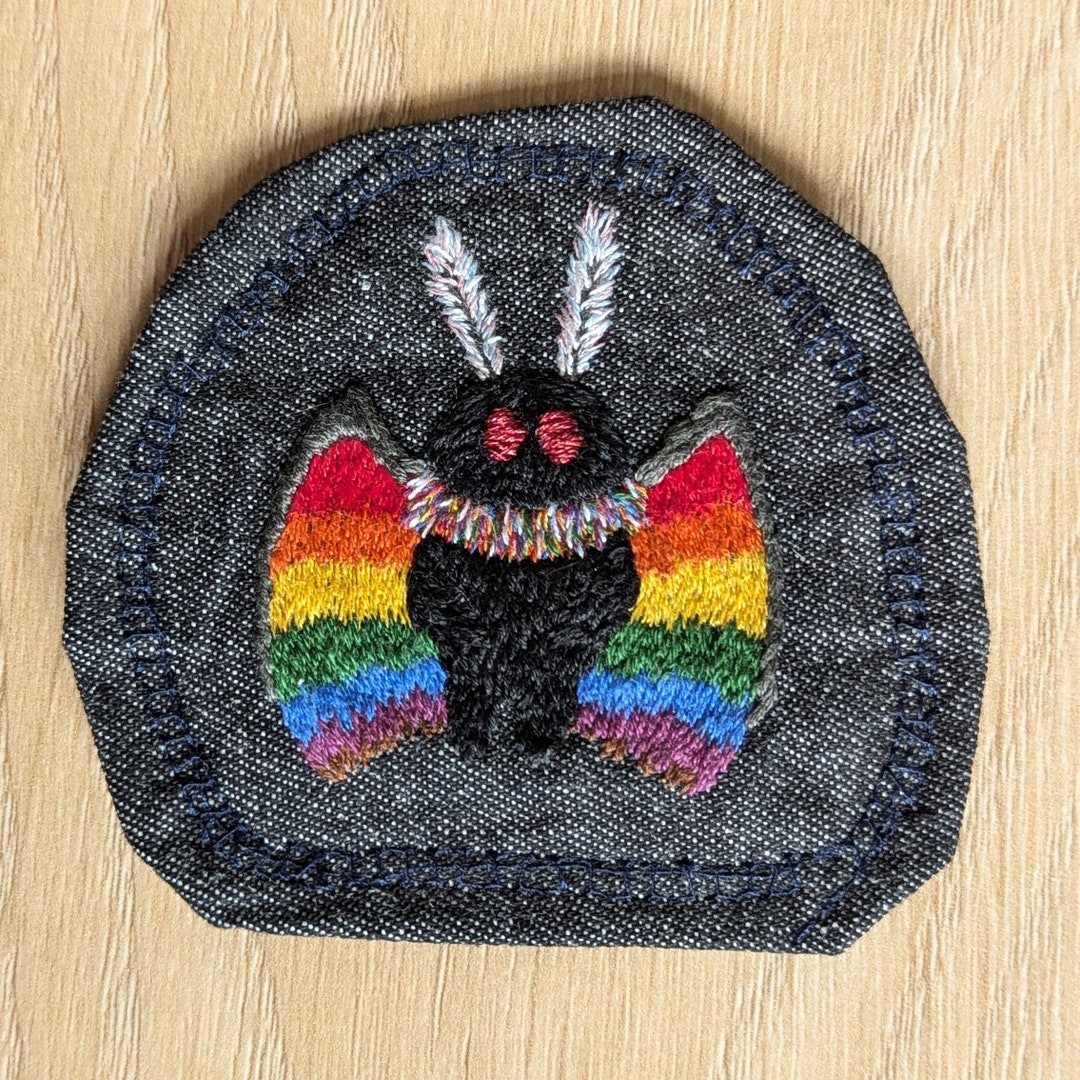Mothman Queer Pride / Inclusion Flag Patch Hand Embroidery - Etsy