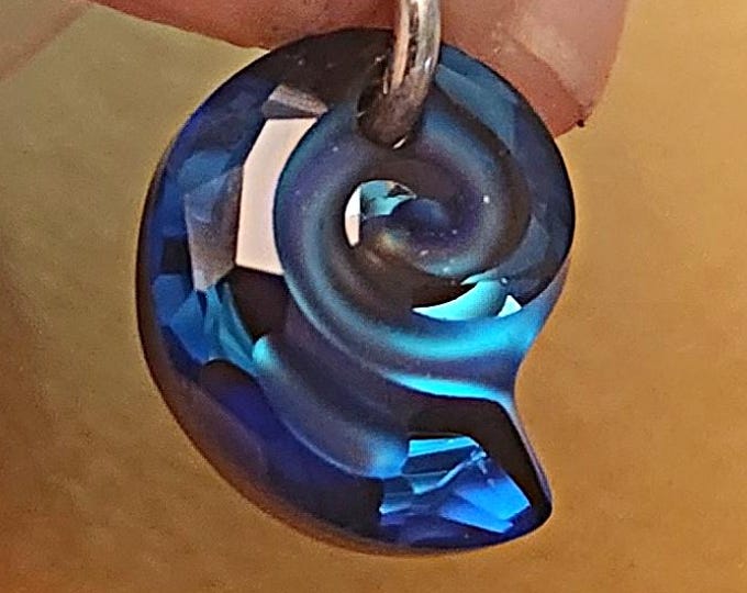 Swarovski 6731 -twist Shell Sea Snail Crystal Bermuda Blue 14mm With ...
